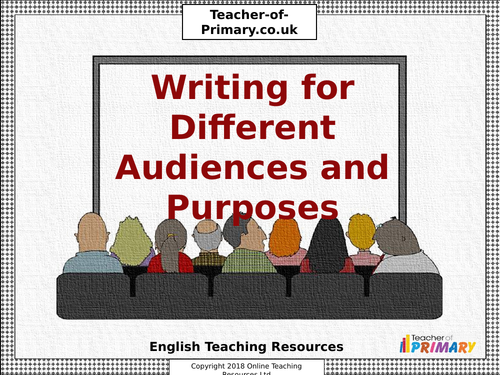 Writing for Different Audiences and Purposes | Teaching Resources