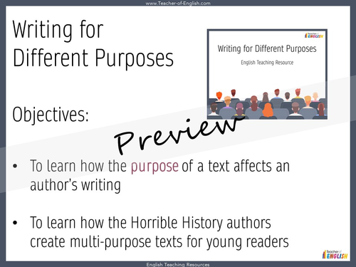 Writing for Different Audiences and Purposes | Teaching Resources