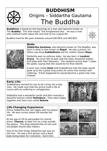 BUDDHA - Life of Gautama | Teaching Resources
