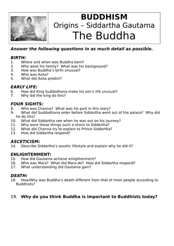 BUDDHA - Life of Gautama | Teaching Resources