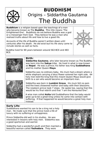 BUDDHA - Life of Gautama KS3 | Teaching Resources