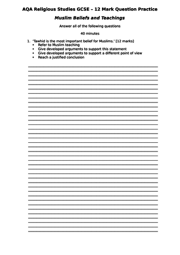 AQA GCSE RS Spec A (1-9) Islam Assessment Bundle | Teaching Resources AQA GCSE RS Spec A (1-9) Islam Assessment Bundle | Teaching Resources
