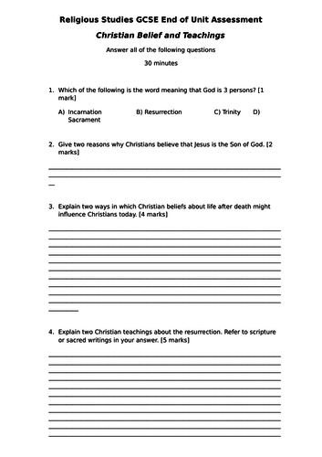 AQA GCSE RS Spec A (1-9) Christianity Assessment Bundle | Teaching ... AQA GCSE RS Spec A (1-9) Christianity Assessment Bundle | Teaching ...