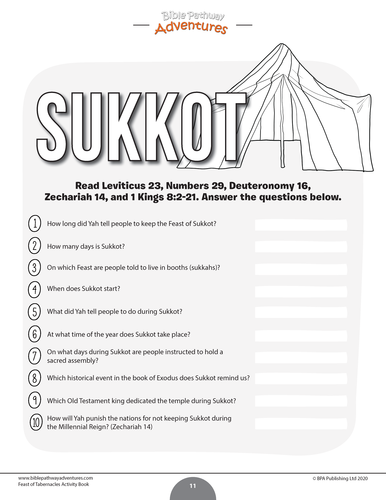 Feast of Tabernacles (Sukkot) Activity Book | Teaching Resources