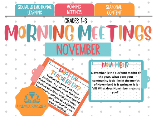 November Morning Meetings | Teaching Resources