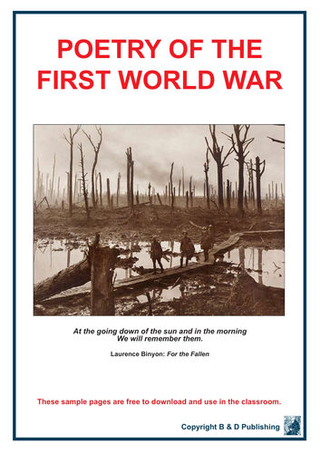 First World War Poetry Scheme of Work Sample Pages | Teaching Resources