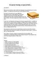 Food and Drink Reading Comprehension | Teaching Resources