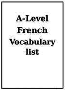 Edexcel A Level French - Vocabulary list (all themes) | Teaching Resources
