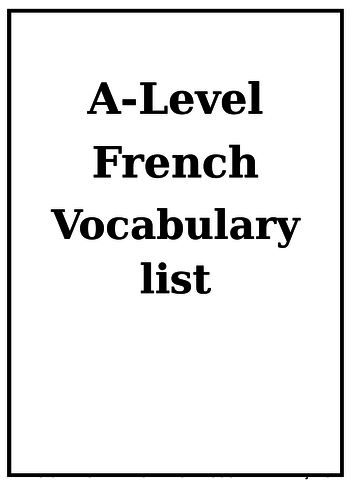 Revision Booklets and vocab list for A Level Year 1 and 2 (Edexcel ...