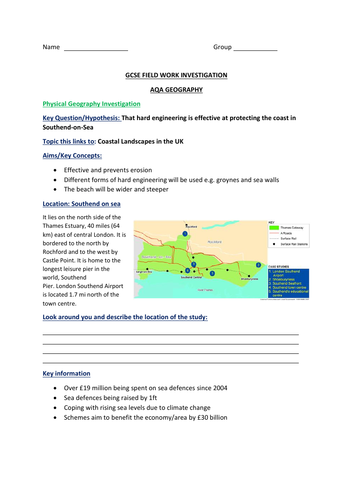 AQA Geography 9-1 - Fieldwork Studies - Student Booklet Unit 3 ...