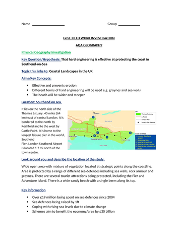 AQA Geography 9-1 - Fieldwork Studies - Student Booklet Unit 3 ...