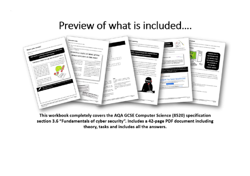 Cyber Security Workbook Aqa 8250 Teaching Resources