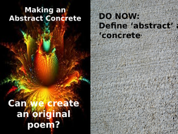 ABSTRACT NOUN POETRY. ONE OFF LESSON | Teaching Resources