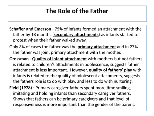 AQA A Level Psych - Attachment (Stages of Attachment and Role of the ...
