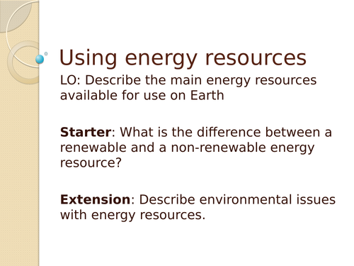 Energy Resources | Teaching Resources