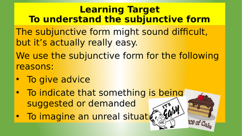 The Subjunctive Form (English) | Teaching Resources