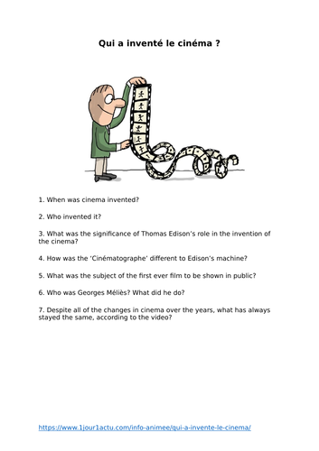 French A/AS Level - Who invented cinema? | Teaching Resources French A/AS Level - Who invented cinema? | Teaching Resources