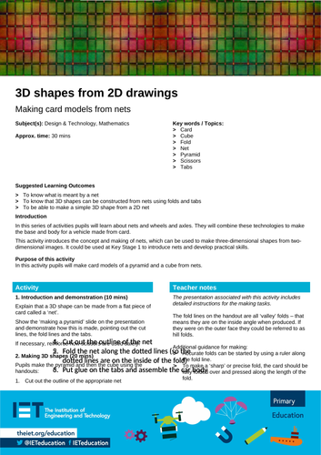3D shapes nets - practical activity | Teaching Resources