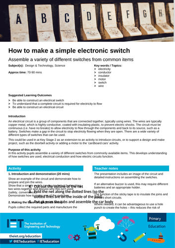 How to make a simple electronic switch | Teaching Resources