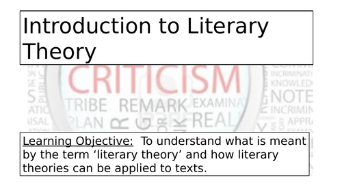 AQA English Literature (A- Level) - Introduction to Literary Theory ...