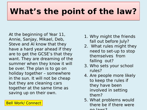 Why do we need laws? | Teaching Resources
