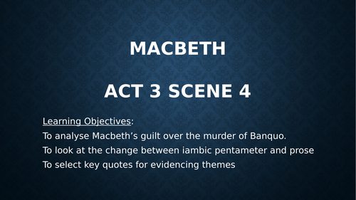 Lessons for each act and scene of Macbeth | Teaching Resources