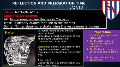 Lessons for each act and scene of Macbeth | Teaching Resources