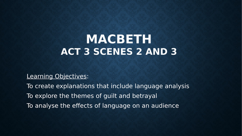 Lessons for each act and scene of Macbeth | Teaching Resources