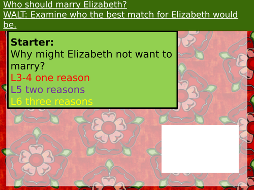 Elizabethan England: Who should marry Elizabeth I? | Teaching Resources