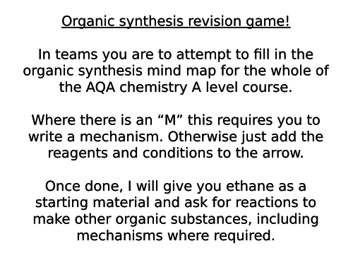 Organic synthesis revision game | Teaching Resources