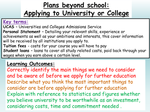 Applying to College or University | Teaching Resources