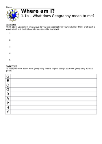 What is geography? KS3 SOW and Lesson 1 (Introduction to KS3 Geography ...