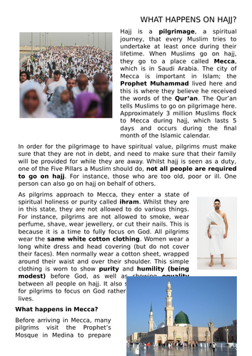 Hajj - 1 lesson (KS3: learning GCSE exam skills/4 and 5 mark questions ...