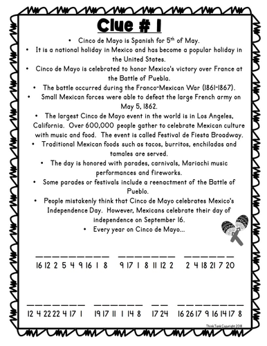 Cinco de Mayo ESCAPE ROOM - Fun Facts, May 5th, Mexico, Battle of ...