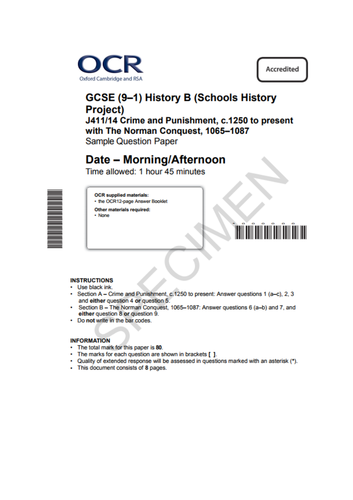 OCR SHP mock papers and improvement tasks x2 | Teaching Resources