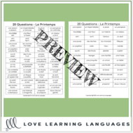 Le Printemps - French 20 Questions Game for Spring | Teaching Resources