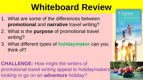 KS3 Travel Writing 9 lesson unit - Introducing writing skills for GCSE ...