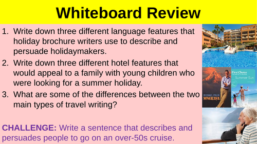 KS3 Travel Writing 9 lesson unit - Introducing writing skills for GCSE ...