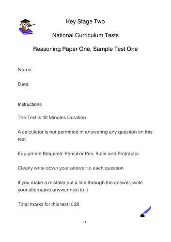 Key Stage Two Maths, SAT's Sample Papers 1, 2 & 3 | Teaching Resources