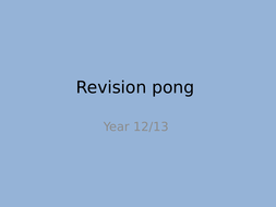 Revision Pong | Teaching Resources