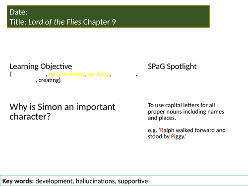 LORD OF THE FLIES Chapter 9 (3 Lessons - Simon, Hallucinations, Death ...
