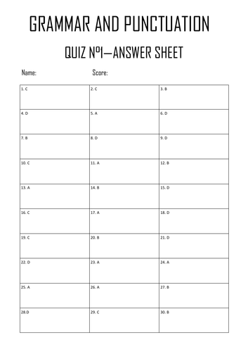 GRAMMAR QUIZ - INTERACTIVE POWERPOINT | Teaching Resources