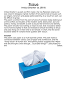 Tissue - GCSE Poetry revision notes (Power and Conflict anthology ...