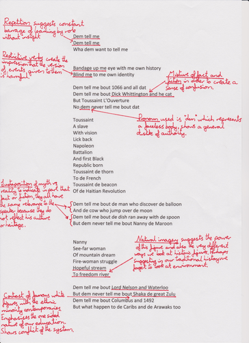 Checking Out Me History - GCSE Poetry revision notes (Power and ... Checking Out Me History - GCSE Poetry revision notes (Power and ...