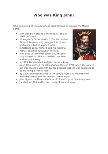 King John | Teaching Resources
