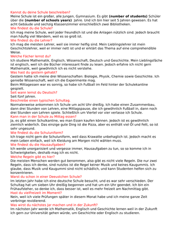 GCSE German Speaking Model Answers | Teaching Resources