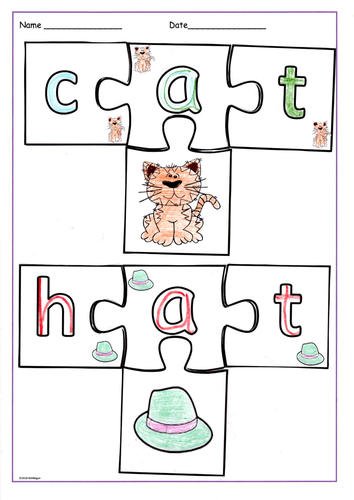 CVC/Word Families Making Words Jigsaw Puzzles Cut/Stick Activities ...