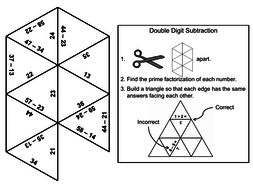 Double Digit Subtraction Without Regrouping Game: Math Tarsia Puzzle ...