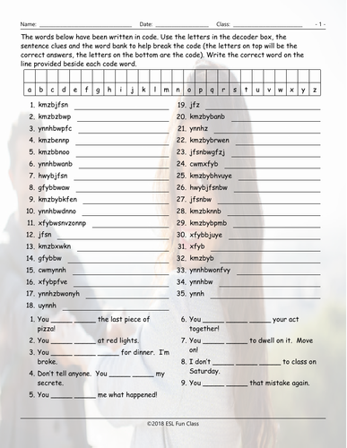 Modal Verbs-Obligation Necessity Prohibition Decoder Box Worksheet ...