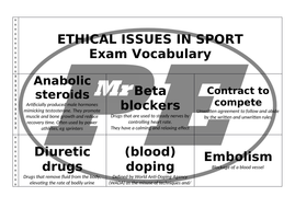 DEFINITION CARDS Ethics in Sport | Teaching Resources